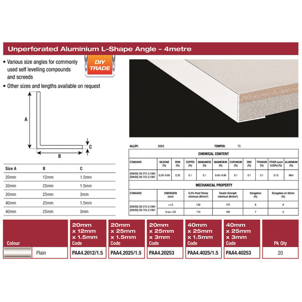 DTA 4m Aluminium Angle - WPD Group